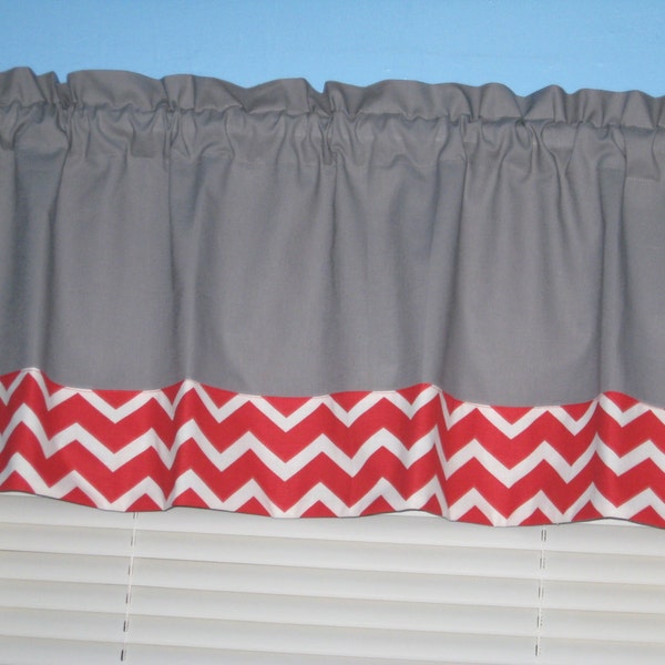 Red Chevron Curtains - Etsy