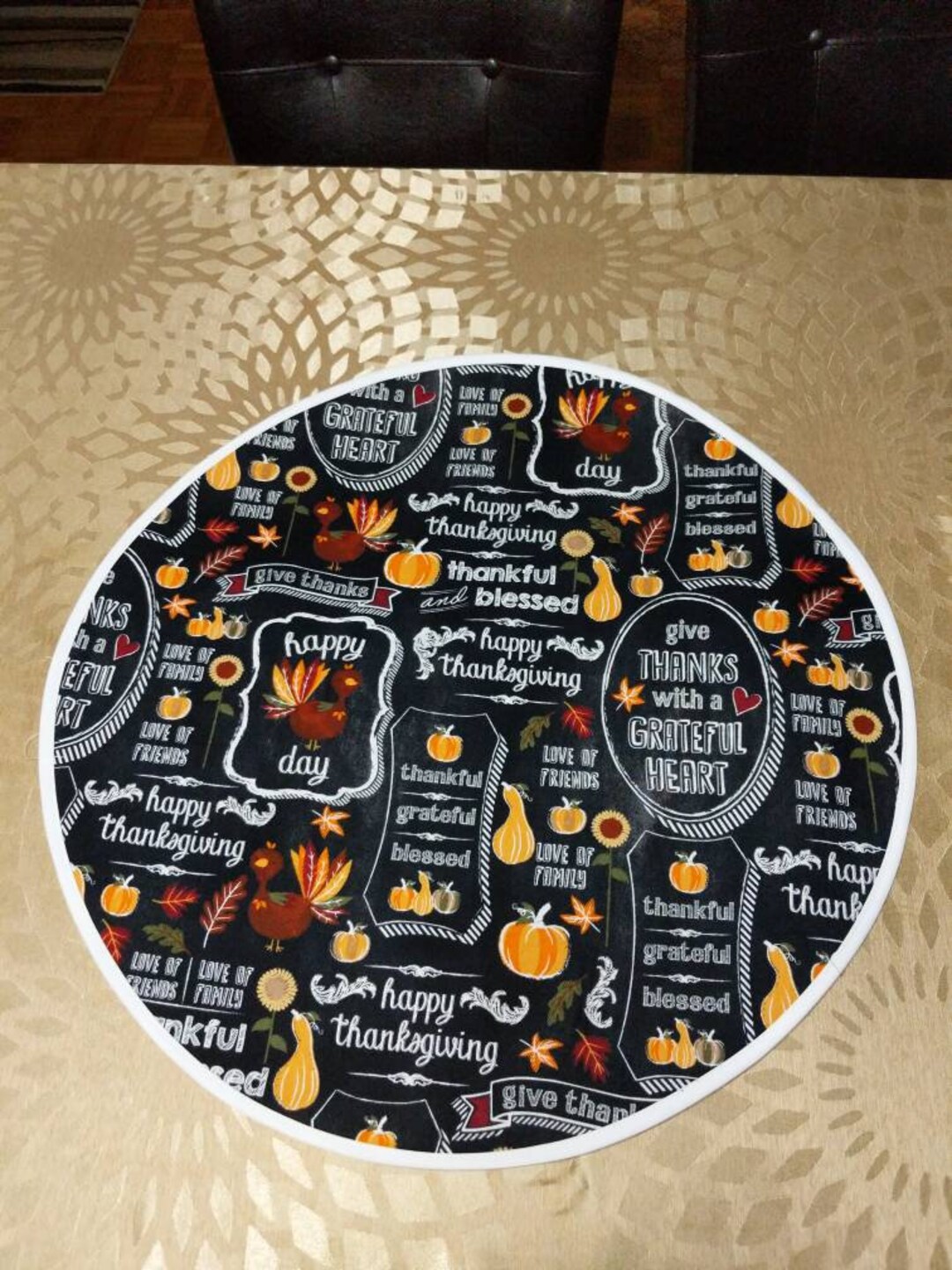 Thanksgiving Turkey Fall Leaves Black 21 Placemat Center - Etsy