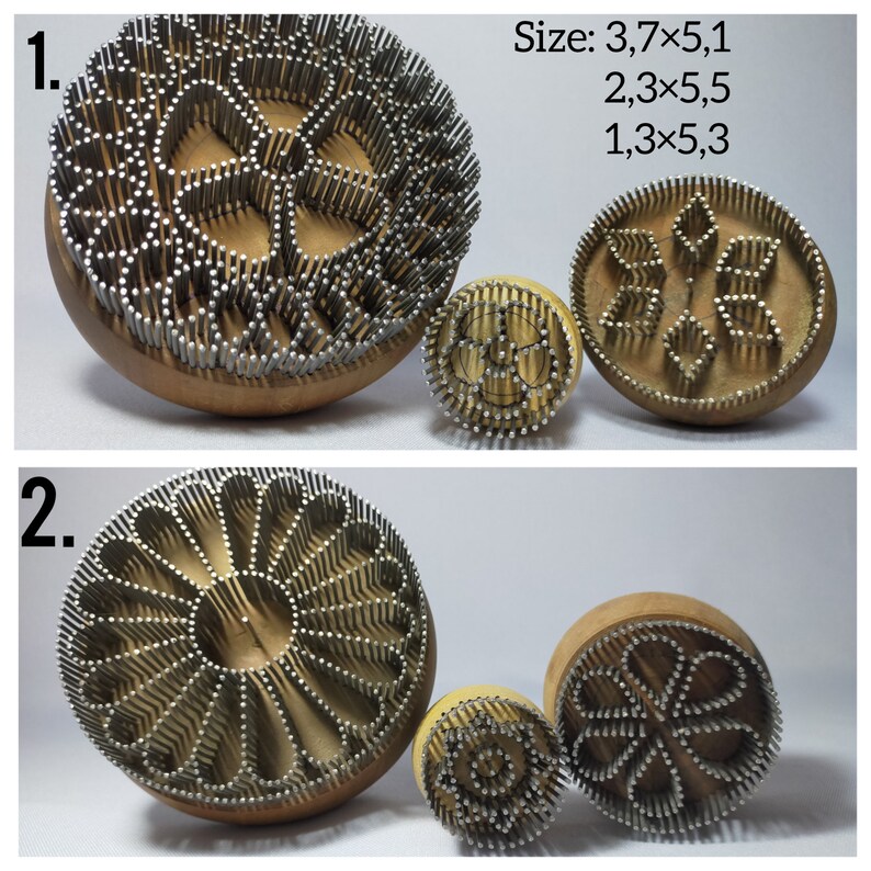 A Set of National Uzbek Wooden Stamps chekich Made of Walnut Wood With ...