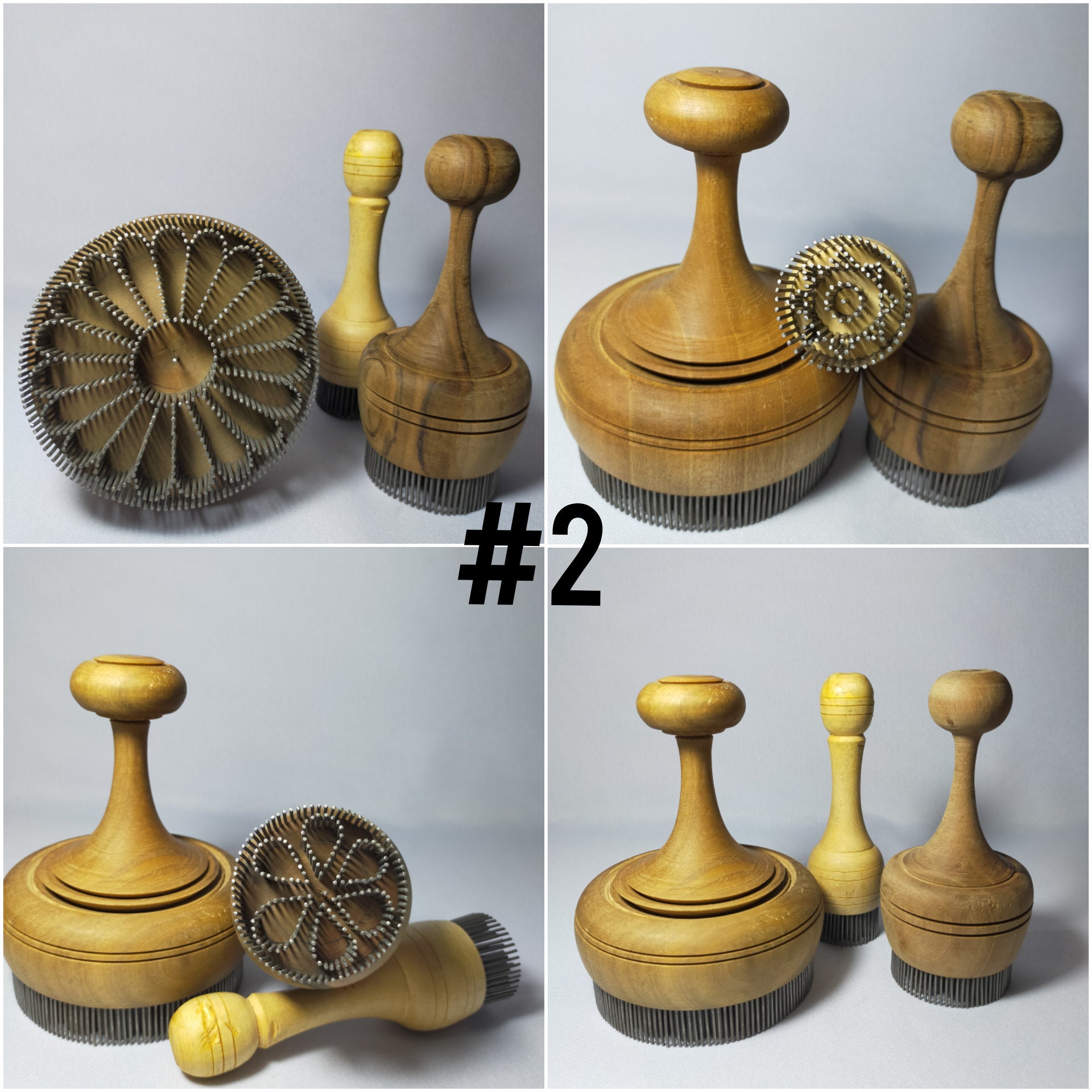 A Set of National Uzbek Wooden Stamps chekich Made of Walnut Wood With ...