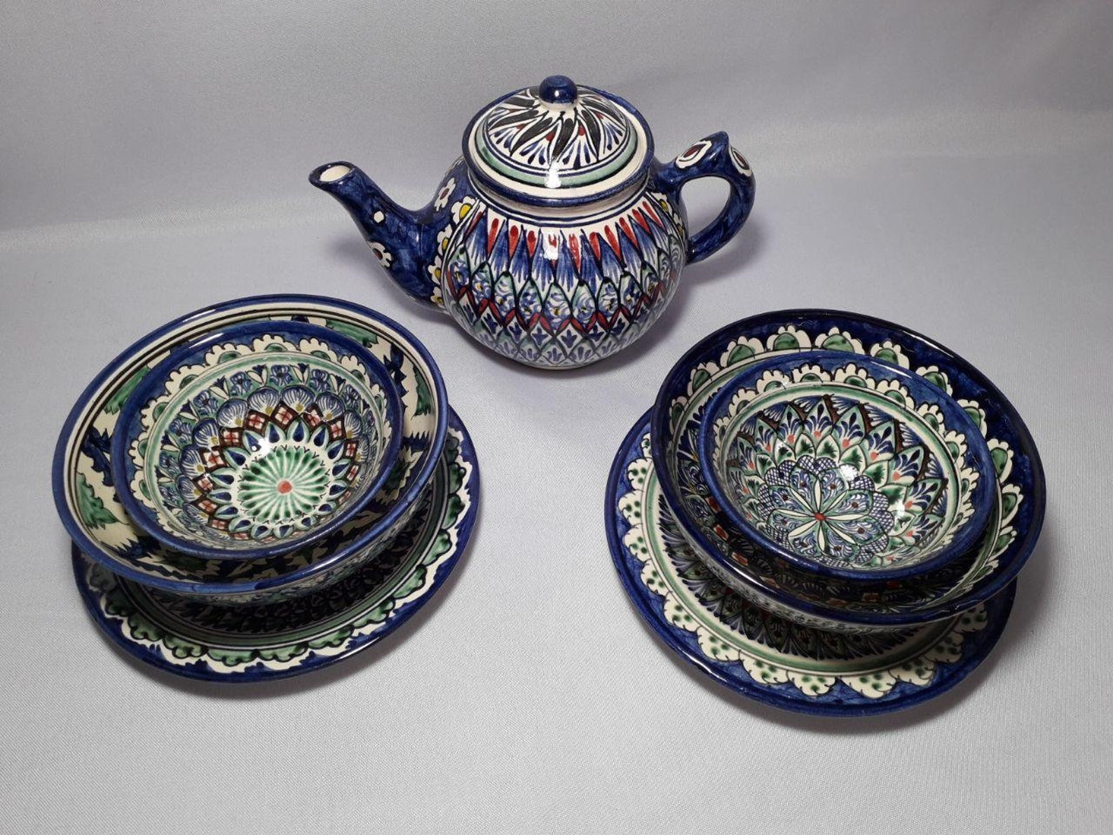 A Set Of Ceramic Tea Set Etsy