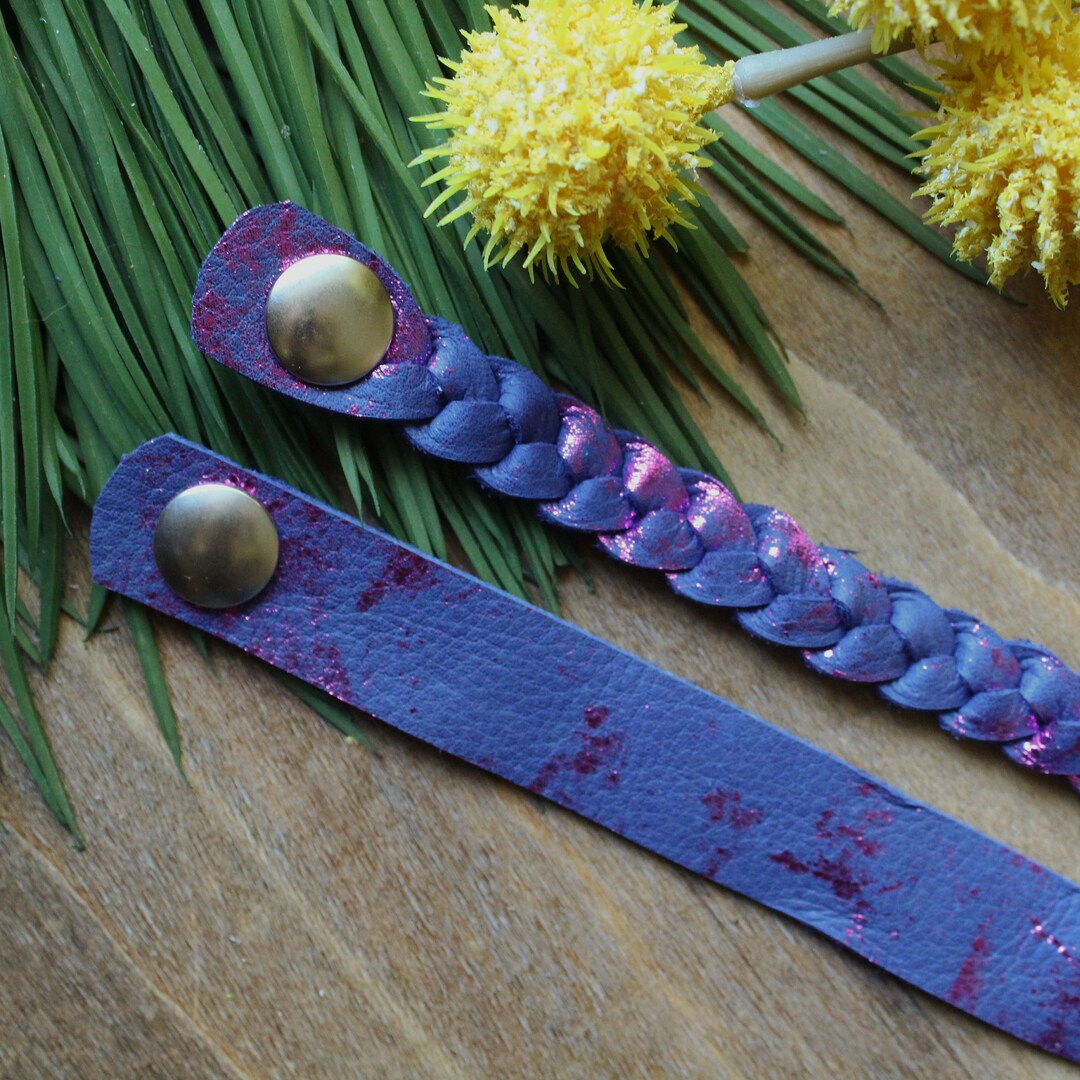 Solar Storm Braided Leather Bracelet / Leather Braid / Three-strand ...