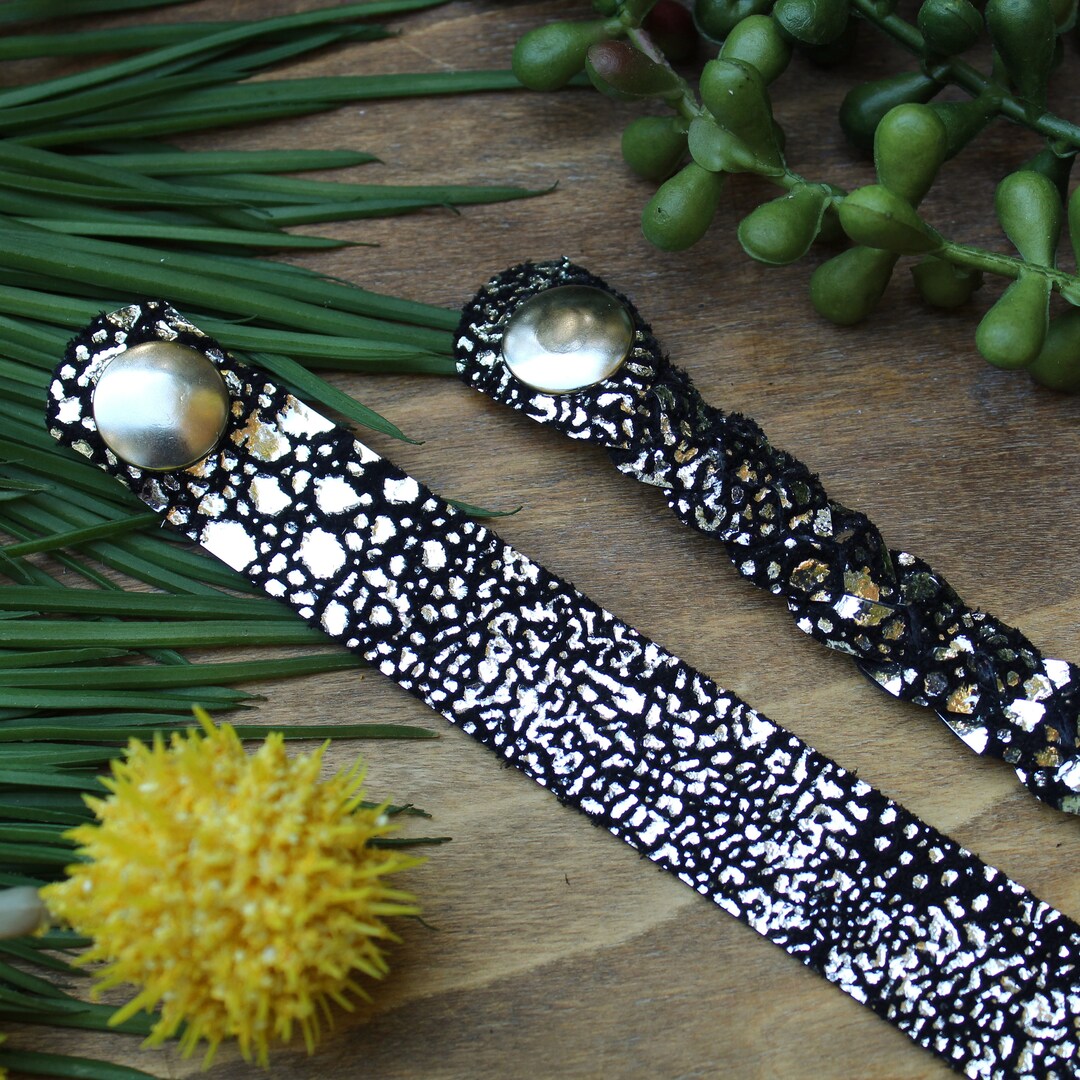 Stargazer Braided Leather Bracelet / Leather Braid or Cuff / Sparkle ...