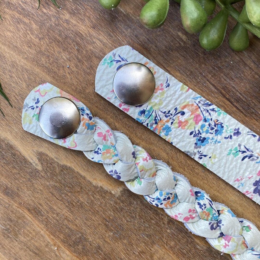 Water Lily Braided Leather Bracelet / Leather Braid / Three-strand ...