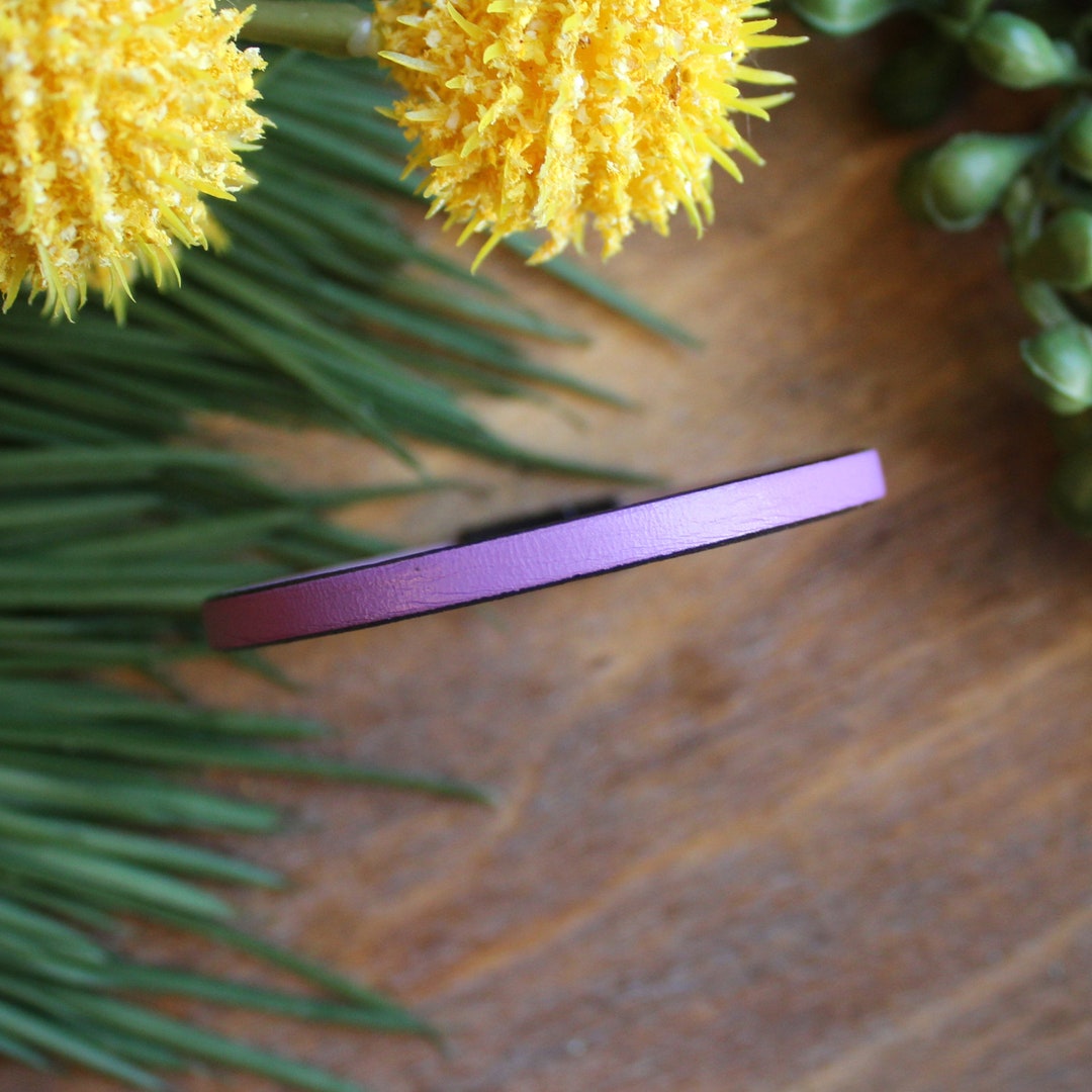 Pyro Purple Skinny Stacker / Leather Bangle / Magnetic Clasp Bracelet ...
