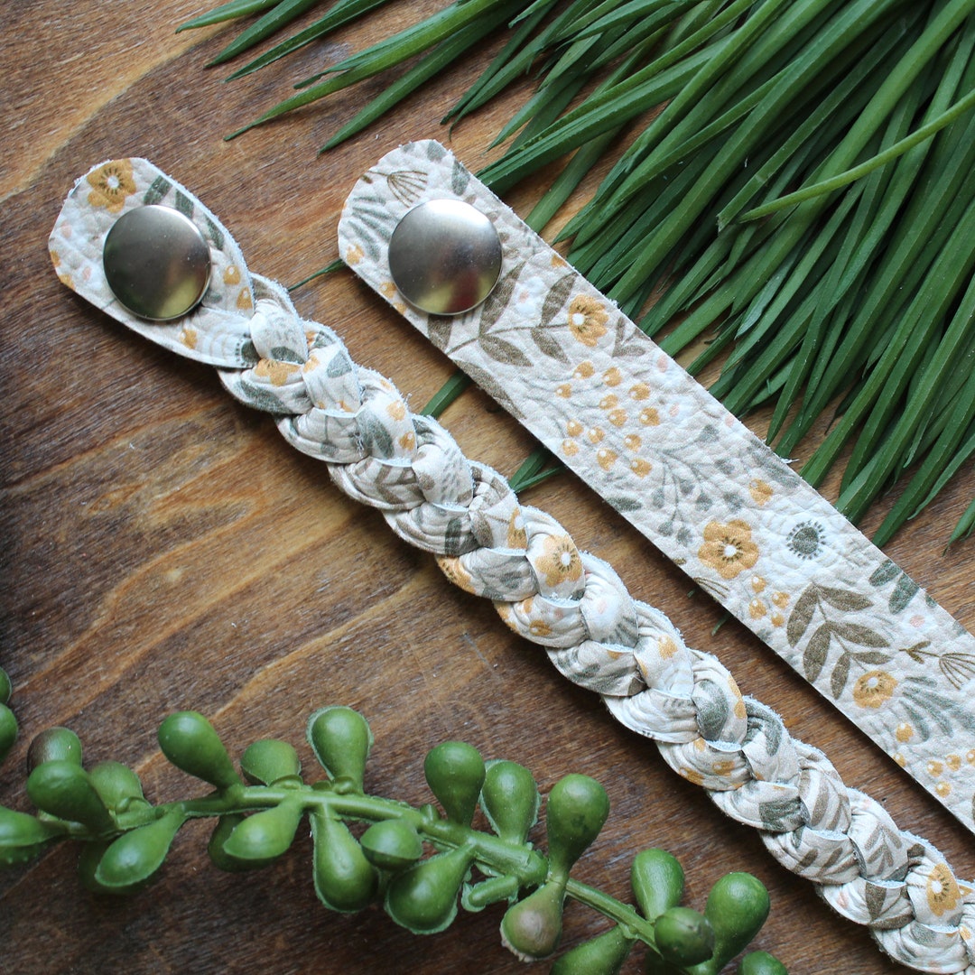 Cozy Cottage Braided Leather Bracelet / Striped Leather Braid / Fall ...