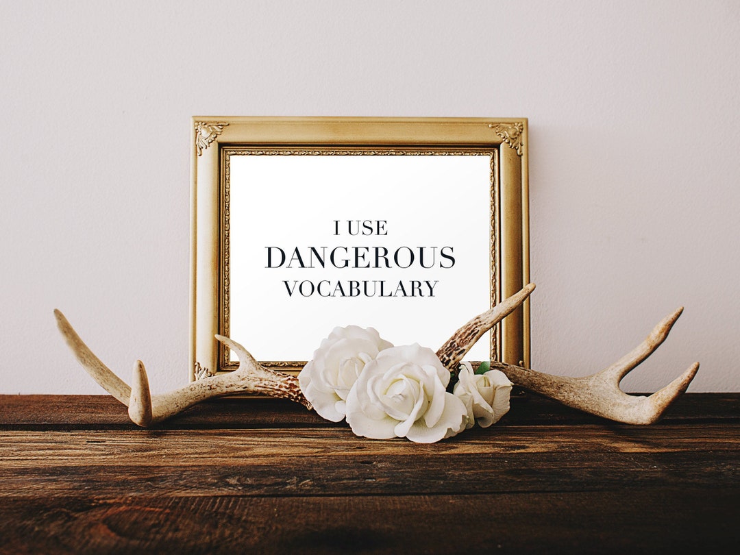 I Use Dangerous Vocabulary Print Printable Word Art Typewriter ...