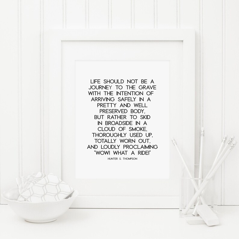 Hunter S. Thompson What Ride Printable Art Gonzo Wall Minimalist ...