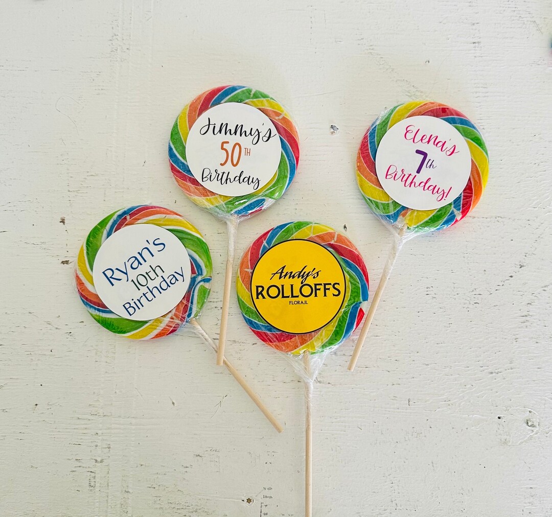 Jumbo Custom Lollipops-logo Custom Party Favor- Candy Party - Etsy