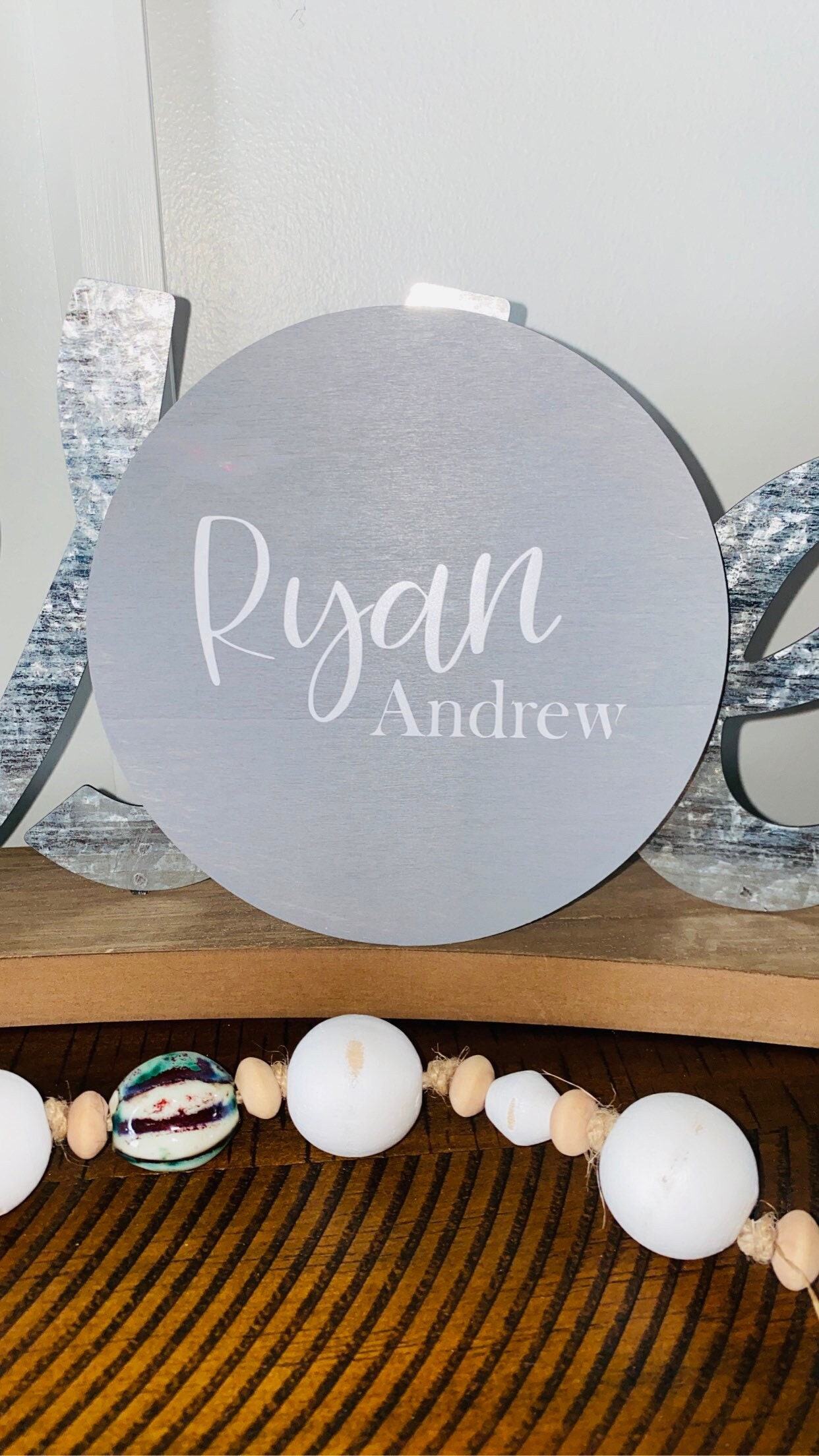 4 or 6 Inch Painted Wooden Circle for Baby Photos Name Baby - Etsy