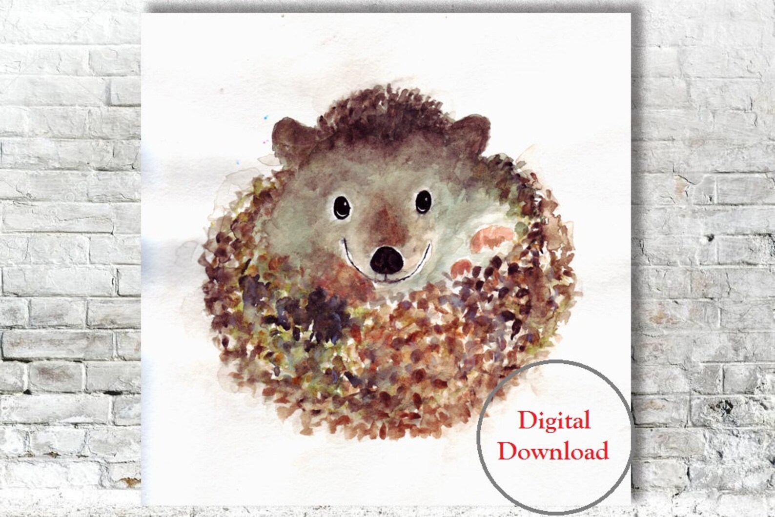Hedgehog Print Digital Download Nursery Print Printable Wall Art ...