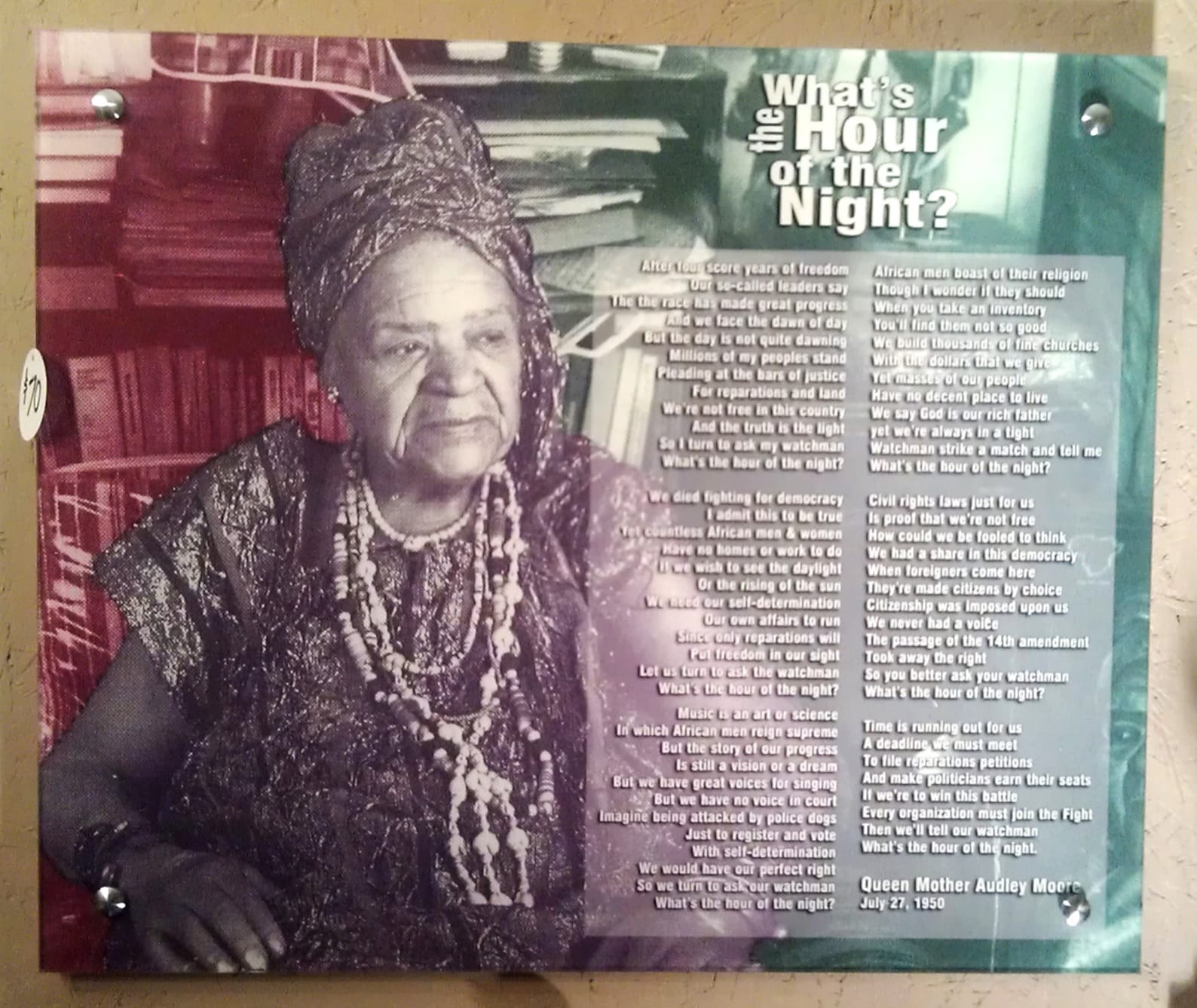 Queen Mother Moore Poem Wall Art | Etsy