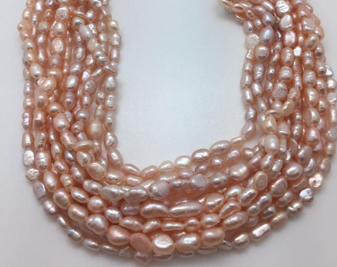 High Luster Peach Color 6-8mm Rice Freshwater Pearls Strand 15 " - Etsy