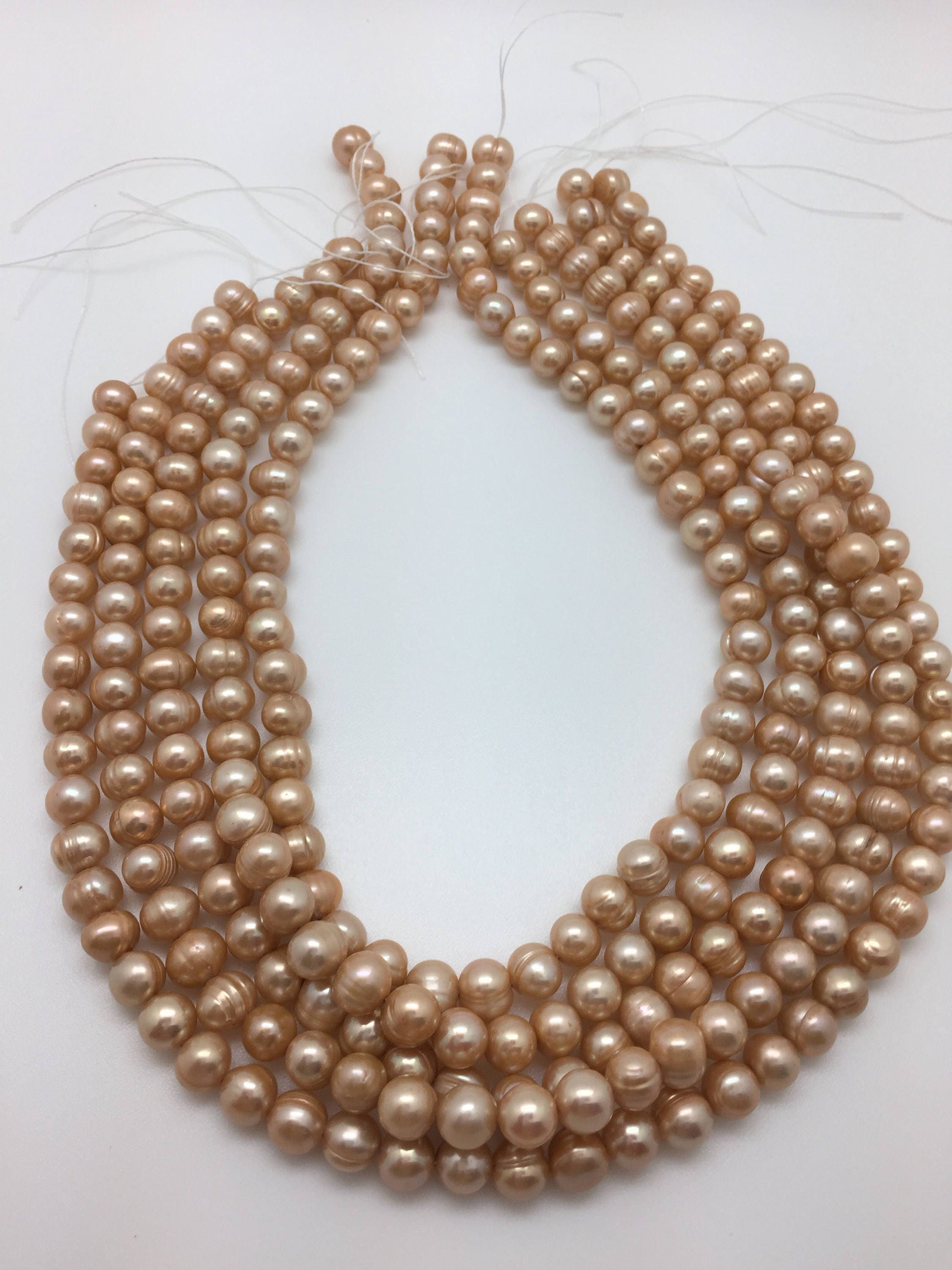 Champagne Color 10mm Potato Freshwater Pearls Strand 15" - Etsy