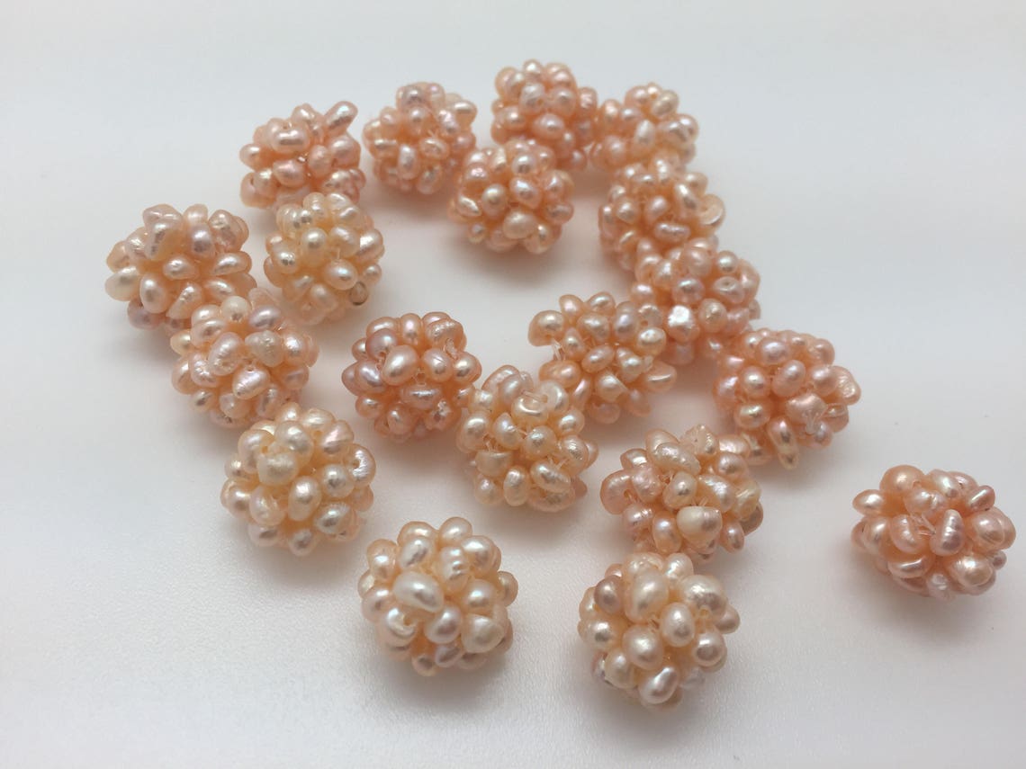Peach Color 13mm Seed Freshwater Pearl Balls Lot of 10 Pieces - Etsy