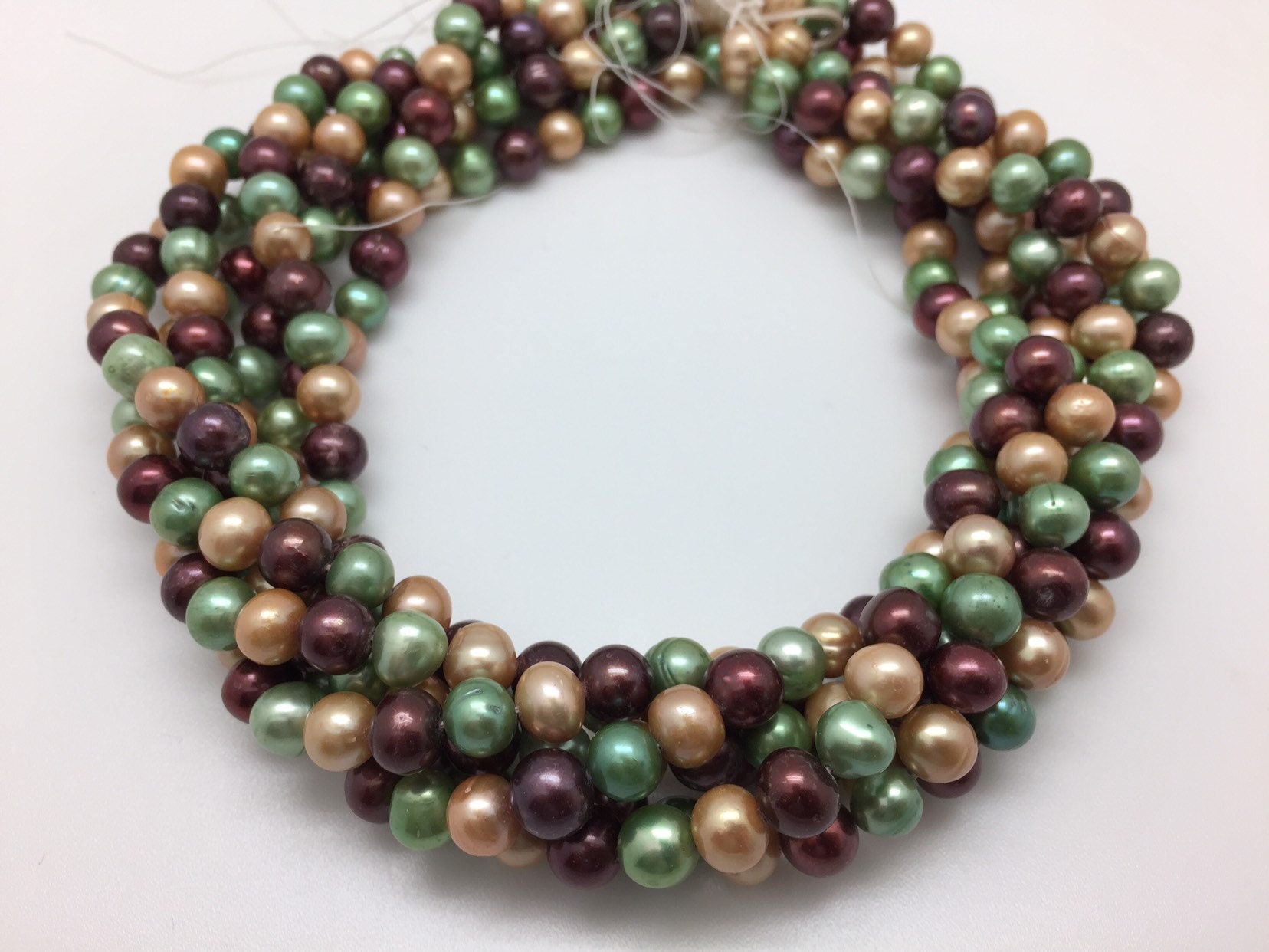 7.5 8.5mm Mixed colors potato shape Freshwater Pearls 16 | Etsy