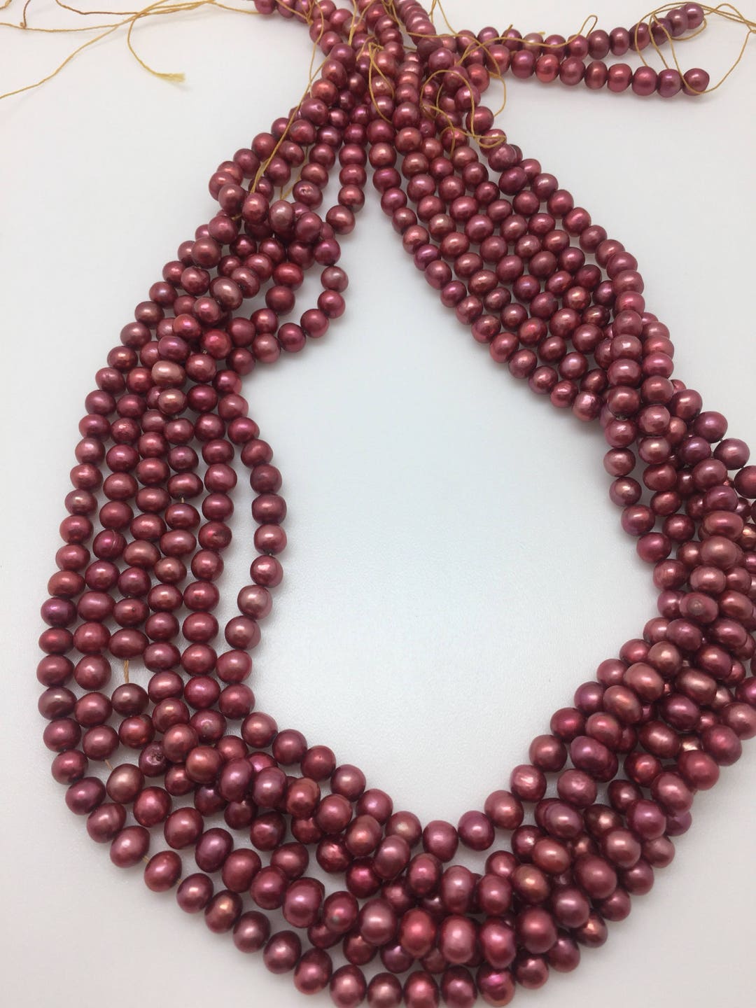 Dusty Rose Round 5 - 6mm Potato Freshwater Pearls Strand 15 " - Etsy