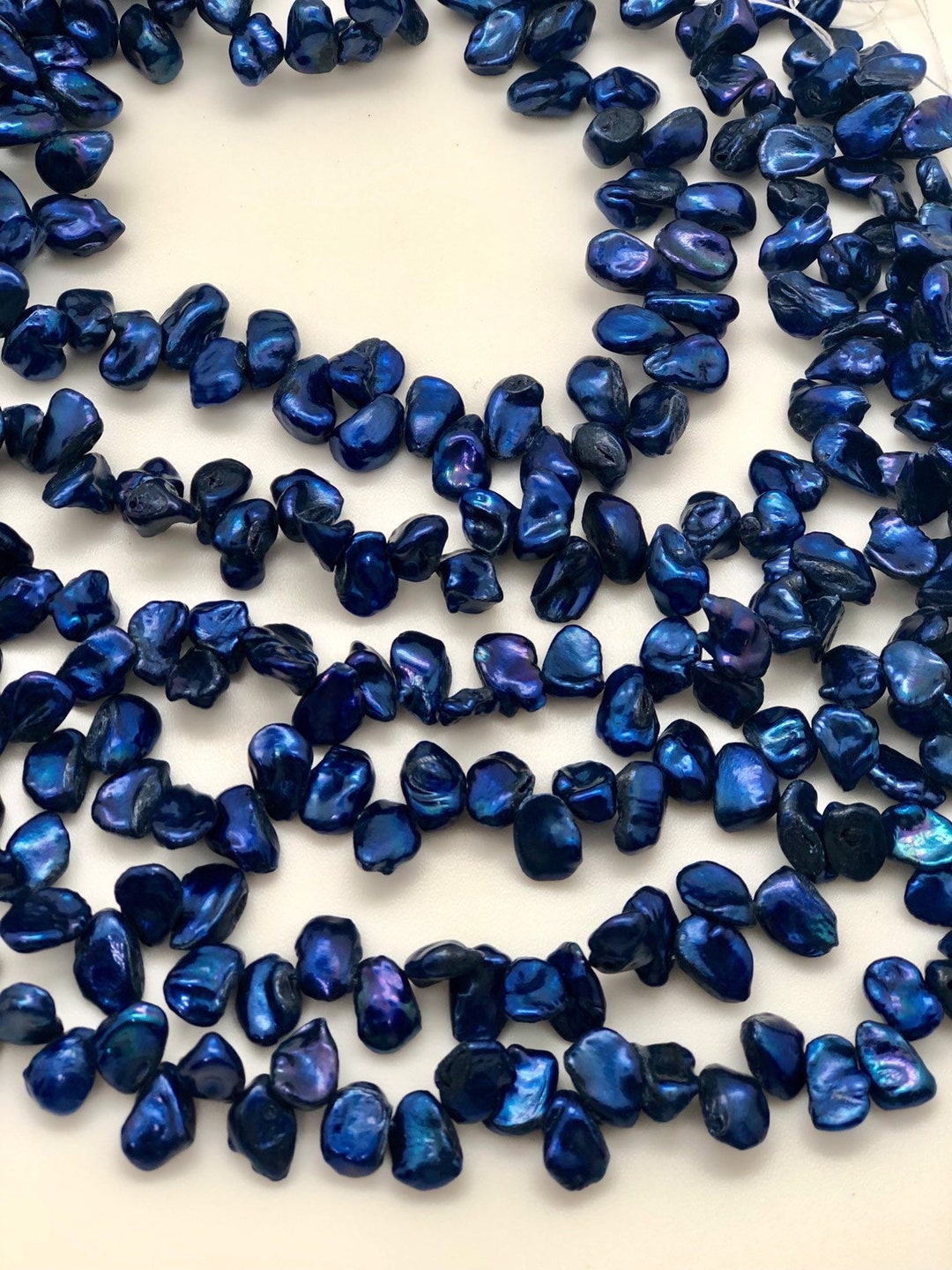 Midnight Blue Choice of 7.5 - 9mm OR 10 - 11mm Keshi Freshwater Pearls ...