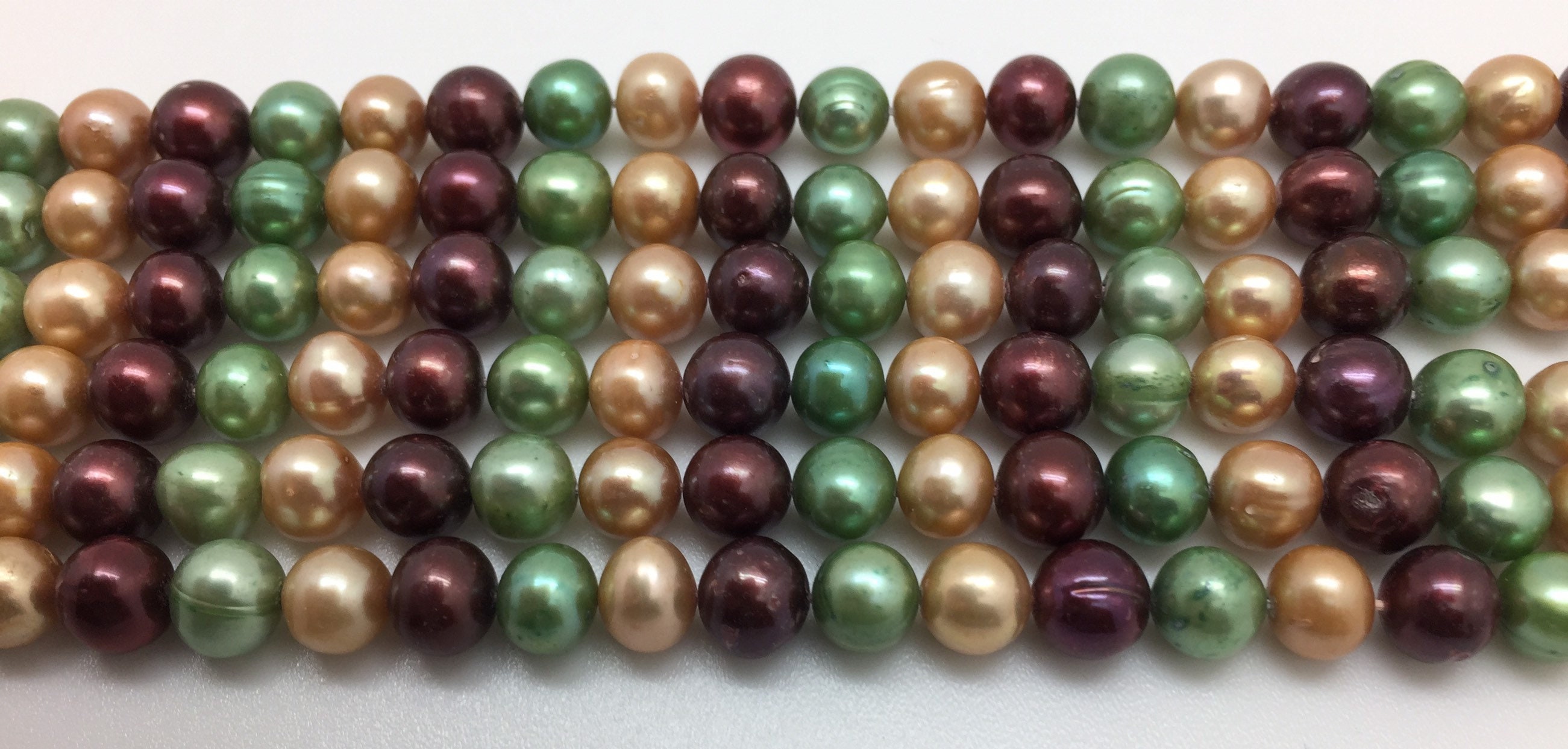 7.5 8.5mm Mixed colors potato shape Freshwater Pearls 16 | Etsy
