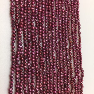 Dark Red 2 to 2-1/2mm Seed Freshwater Pearls Strand - Etsy