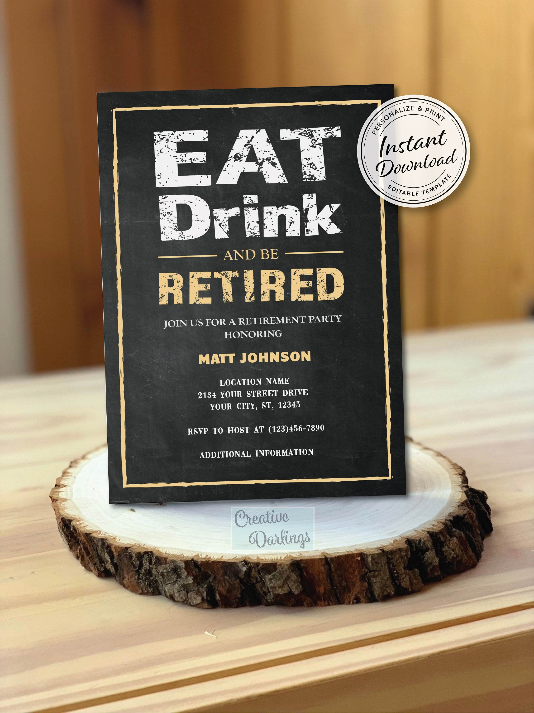 Male Retirement Invitations