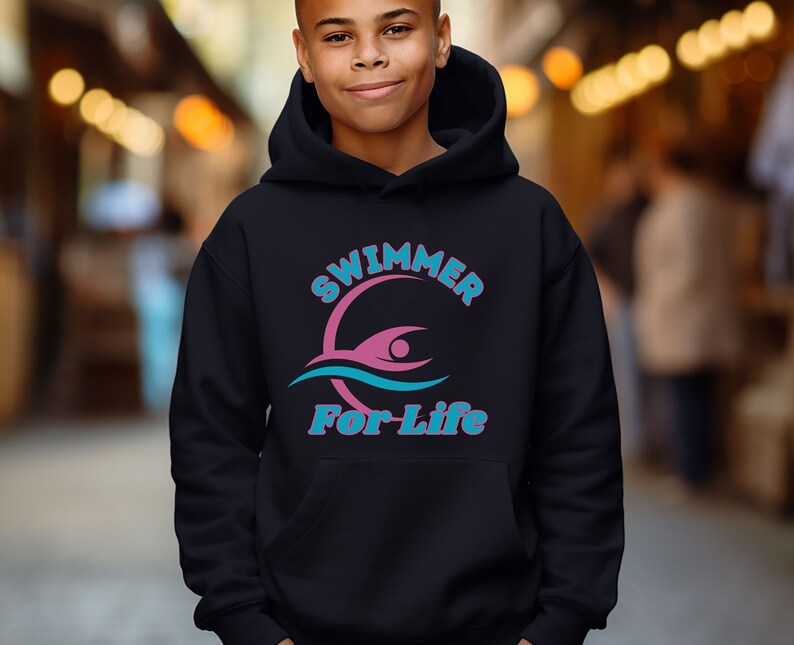 Youth Hoodie I Love Swim Shirt for Swimmer Sweatshirt for Beach Lover ...