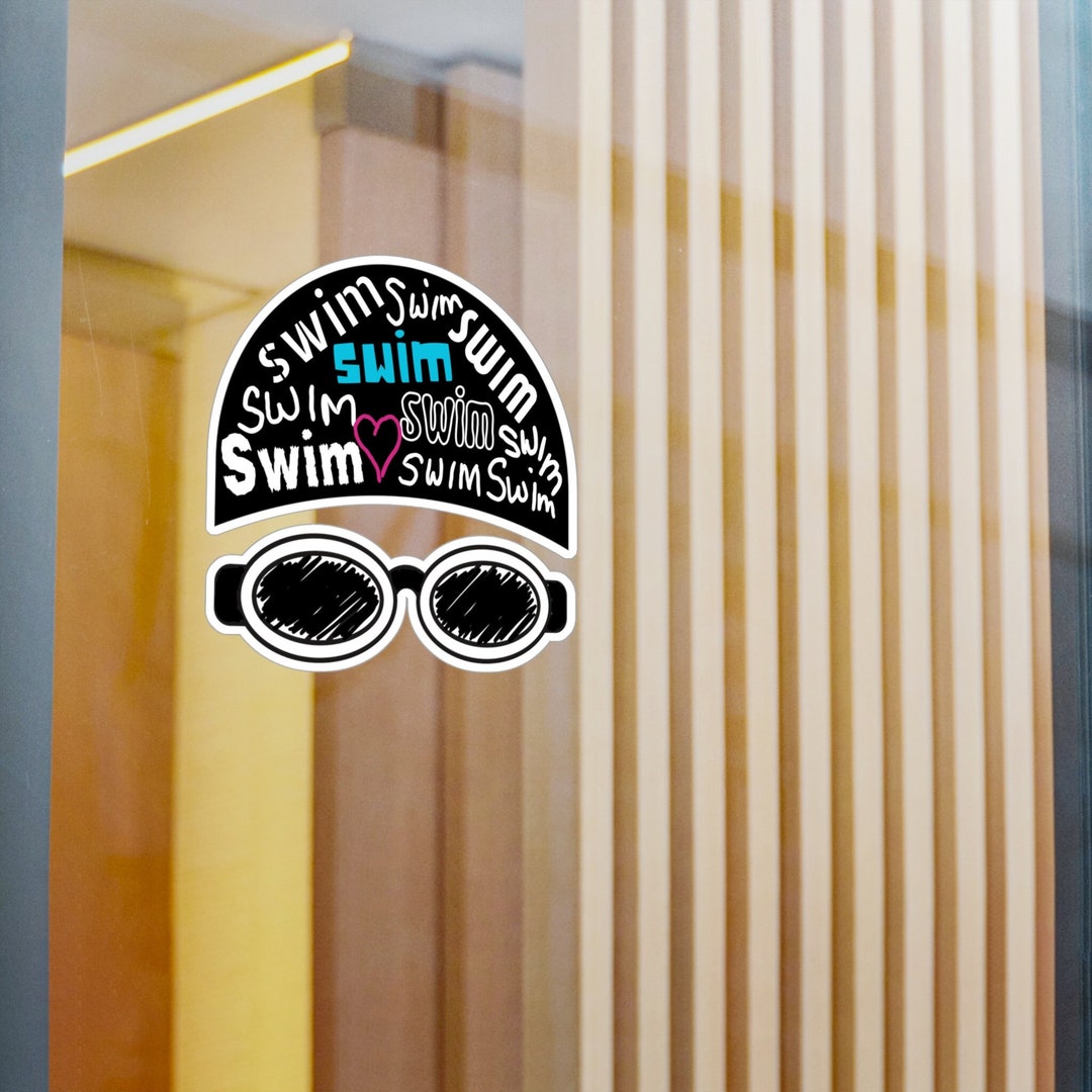 Swim Cap Vinyl Decal Swimmer Sticker for Swimmers Gift for Swimmer - Etsy