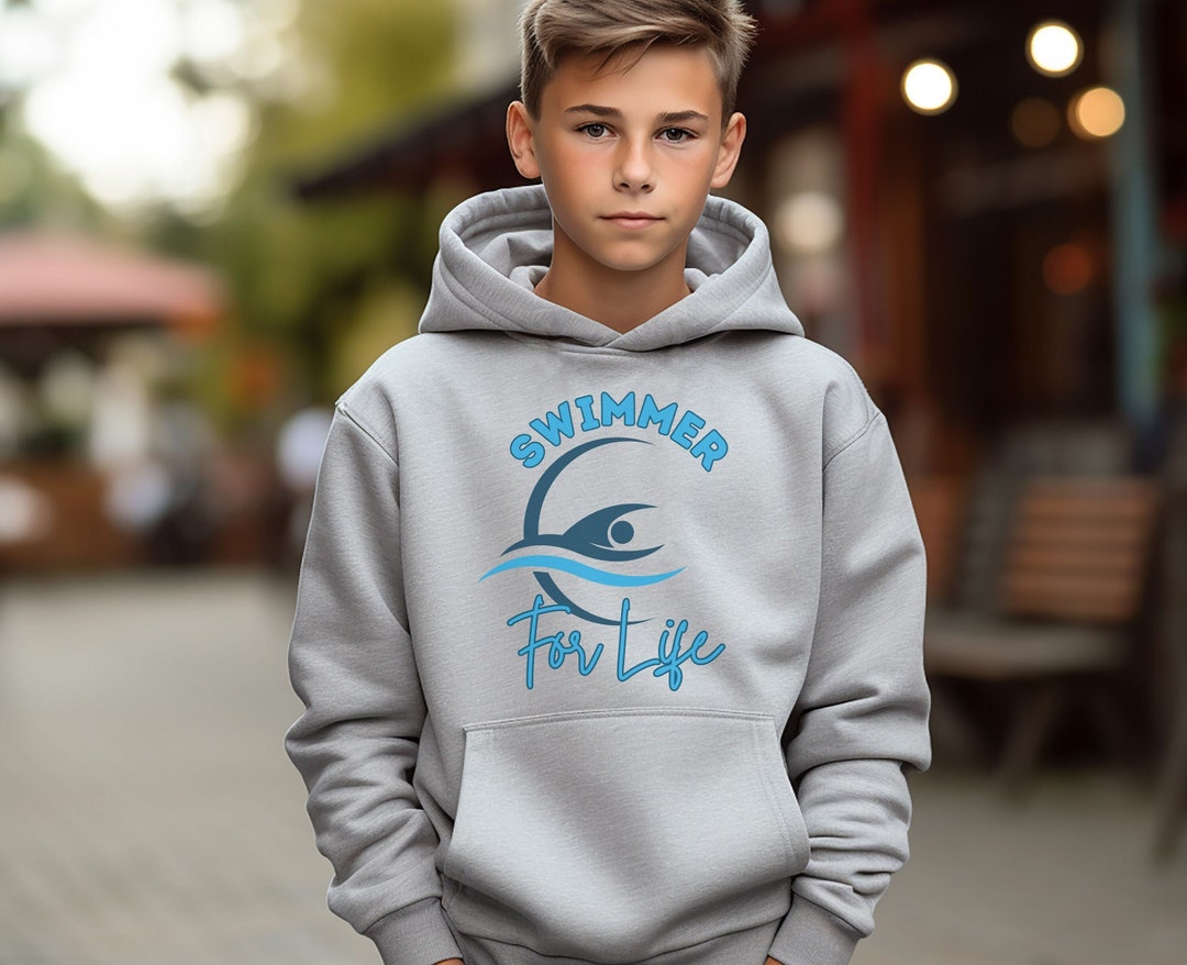 Youth Hoodie Swim Shirt for Swimmer Sweatshirt for Beach Lover, Kids ...