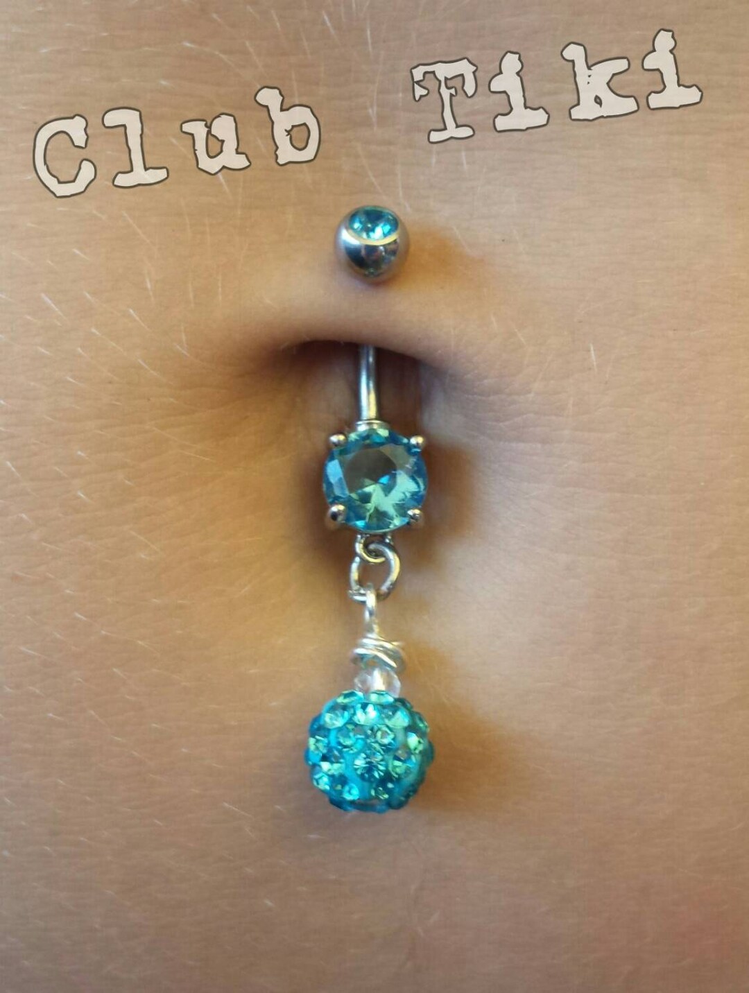 Turquoise Pavé Wire Wrapped Belly Ring - Etsy