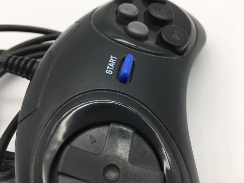 Sega Genesis 6 Button Controller Game Pad Premium Black With | Etsy