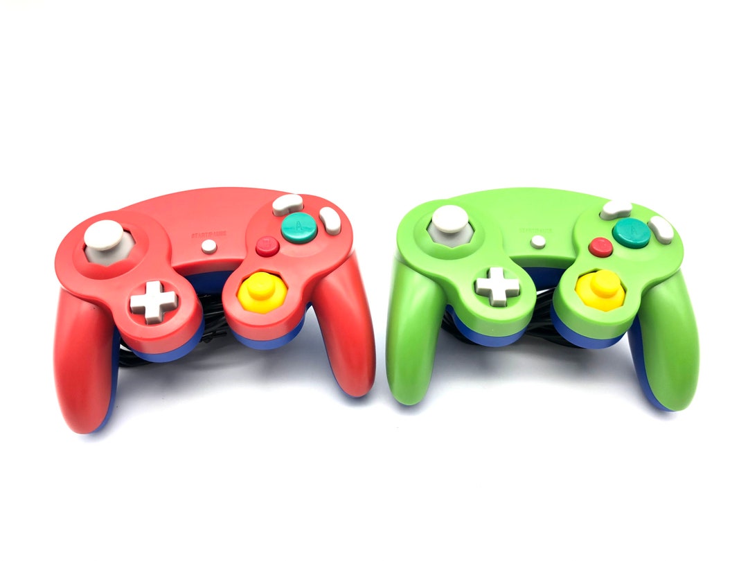 Nintendo Game Cube Red /blue and Green Blue Controller Gift Set, Mario ...