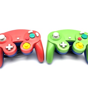Nintendo Game Cube Red /blue and Green Blue Controller Gift Set, Mario ...