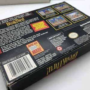 Breakthru, Super Nintendo System 1994 | Complete in Box, Vintage Rare ...