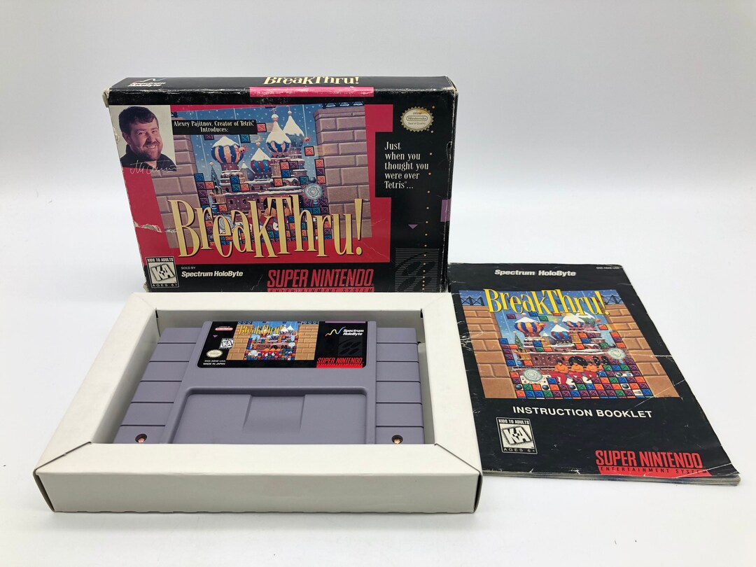 Breakthru, Super Nintendo System 1994 | Complete in Box, Vintage Rare ...