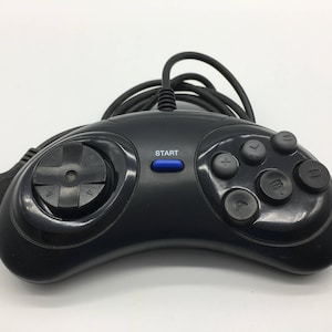 Sega Genesis 6 Button Controller | Game Pad | Premium Black With 8 Way ...