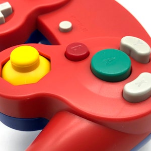 Nintendo Game Cube Red /blue Controller, Mario Bros. Themed Gamepad ...