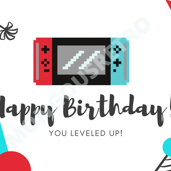 Nintendo Birthday Card - Etsy