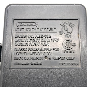 Original Nintendo NES AC Adapter: NES-002 Power Supply - Etsy