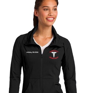 Emergency Department Nurse Stretch Sportwick Jacket With Caduceus-rn ...