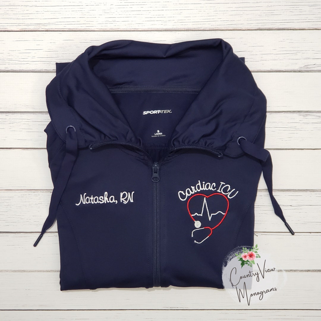 Buy Cardiac ICU EKG Steth-nurse Stretch Sportwick Jacket Zipup Light ...