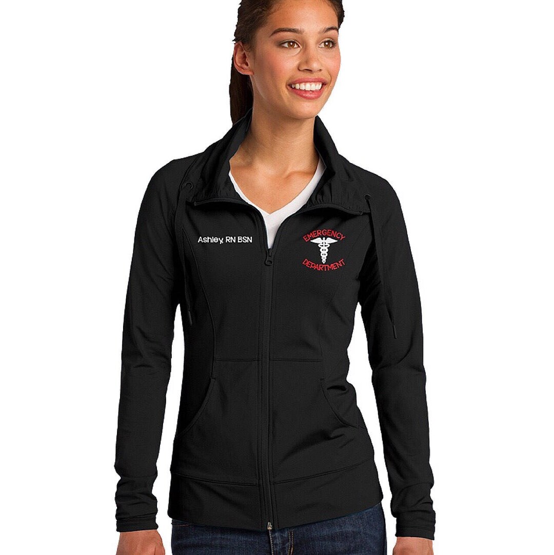 Emergency Department Nurse Stretch Sportwick Jacket With Caduceus-rn ...