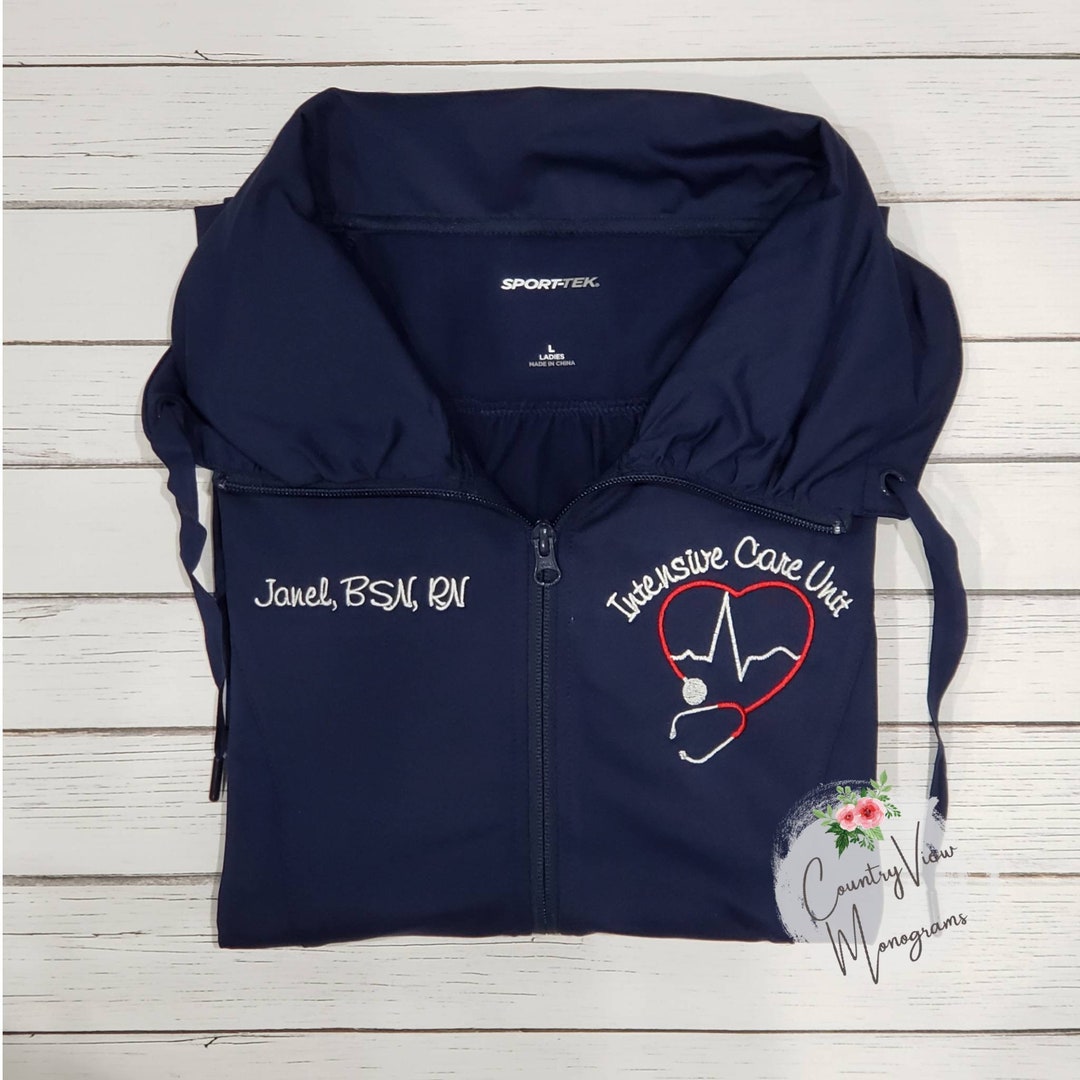 Ladies Intesive Care Unit Stethoscope With Ekg-nurse Fleece Jacket With ...