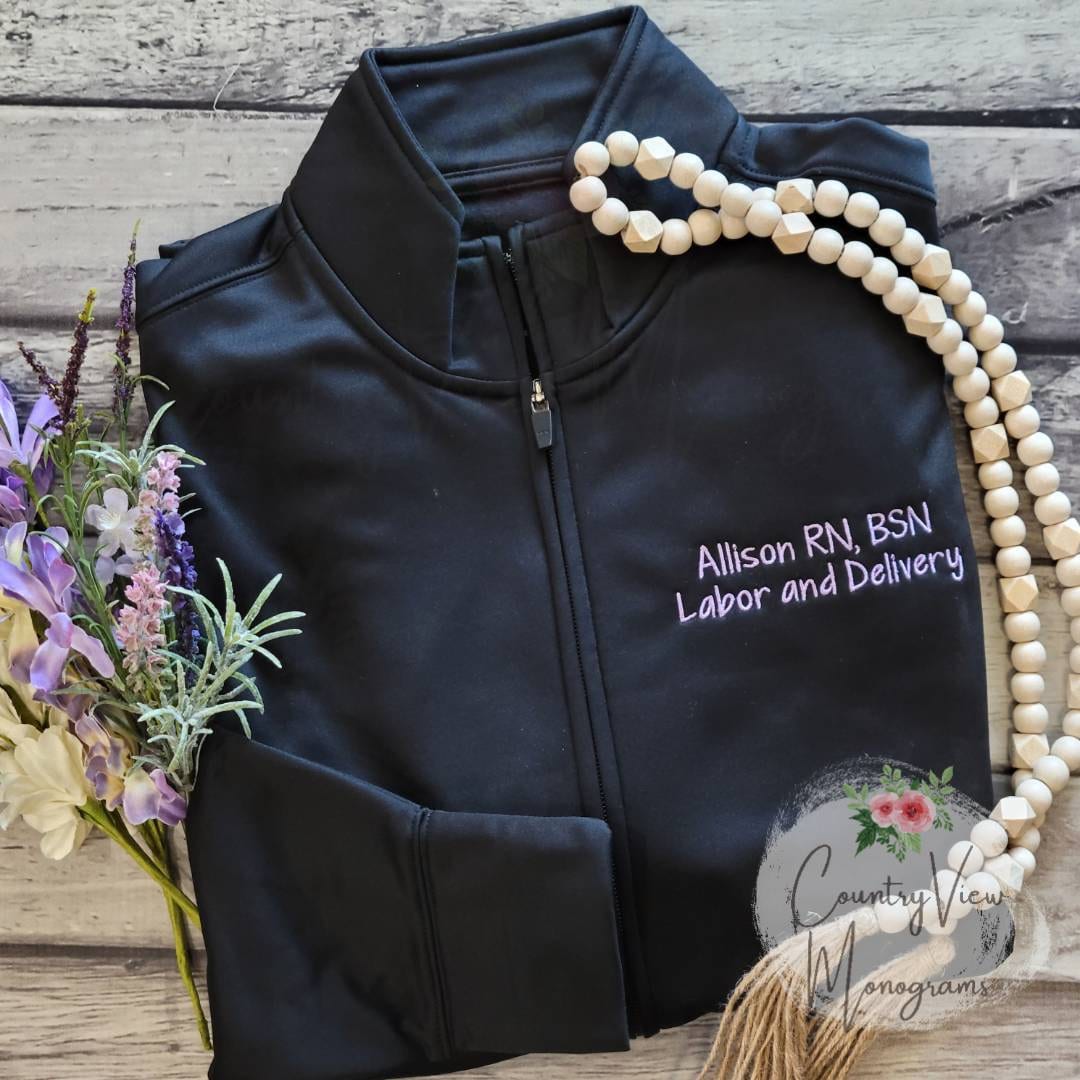 Ladies Fit Custom Medical Jacket for Name and Credentials on Sportwick ...