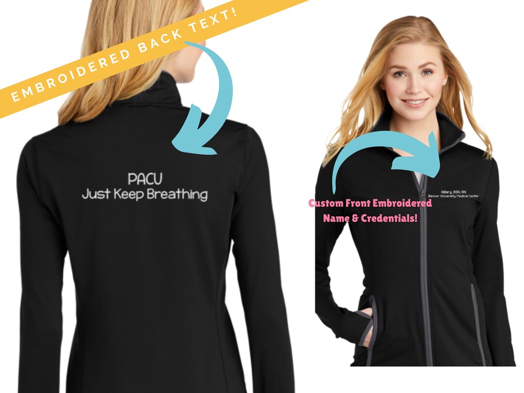 Front and BACK Custom Text Medical Jacket for Name and Credentials on ...