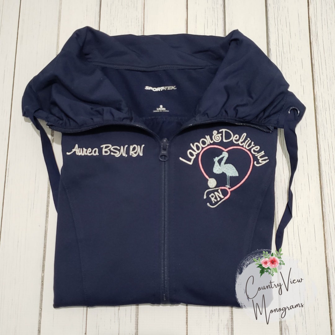 Labor and Delivery Nurse Stretch Sportwick Jacket With Stork ...