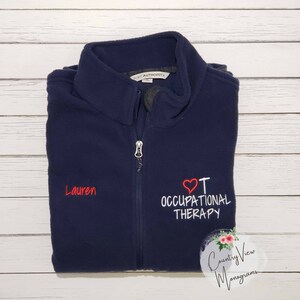 Occupational Therapy Heart OT Medical Jacket-ot-fleece Jacket With Name ...