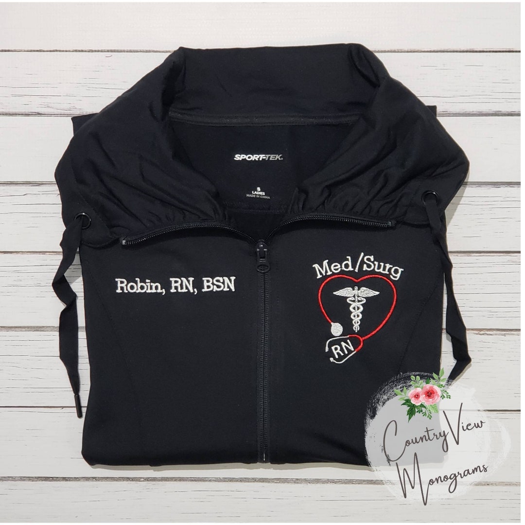 Med/surg Nurse Stretch Sportwick Jacket With Caduceus Stethoscope-rn ...