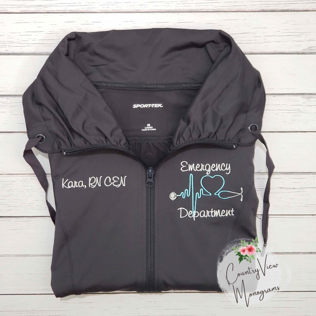 Emergency Department Nurse Stretch Sportwick Jacket With Stethoscope ...