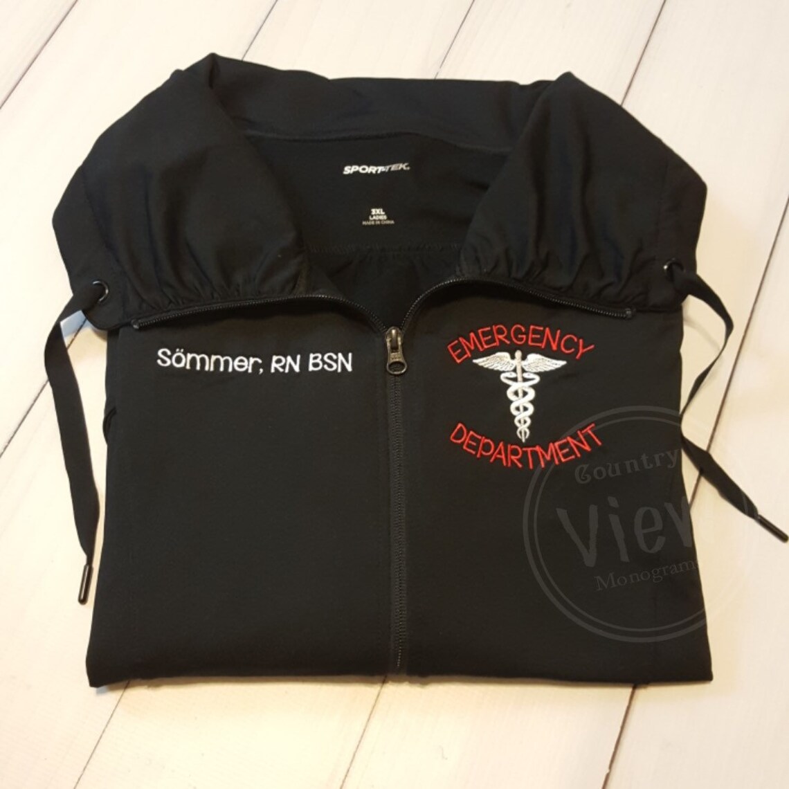 Emergency Department Nurse Stretch Sportwick Jacket With Caduceus-rn ...