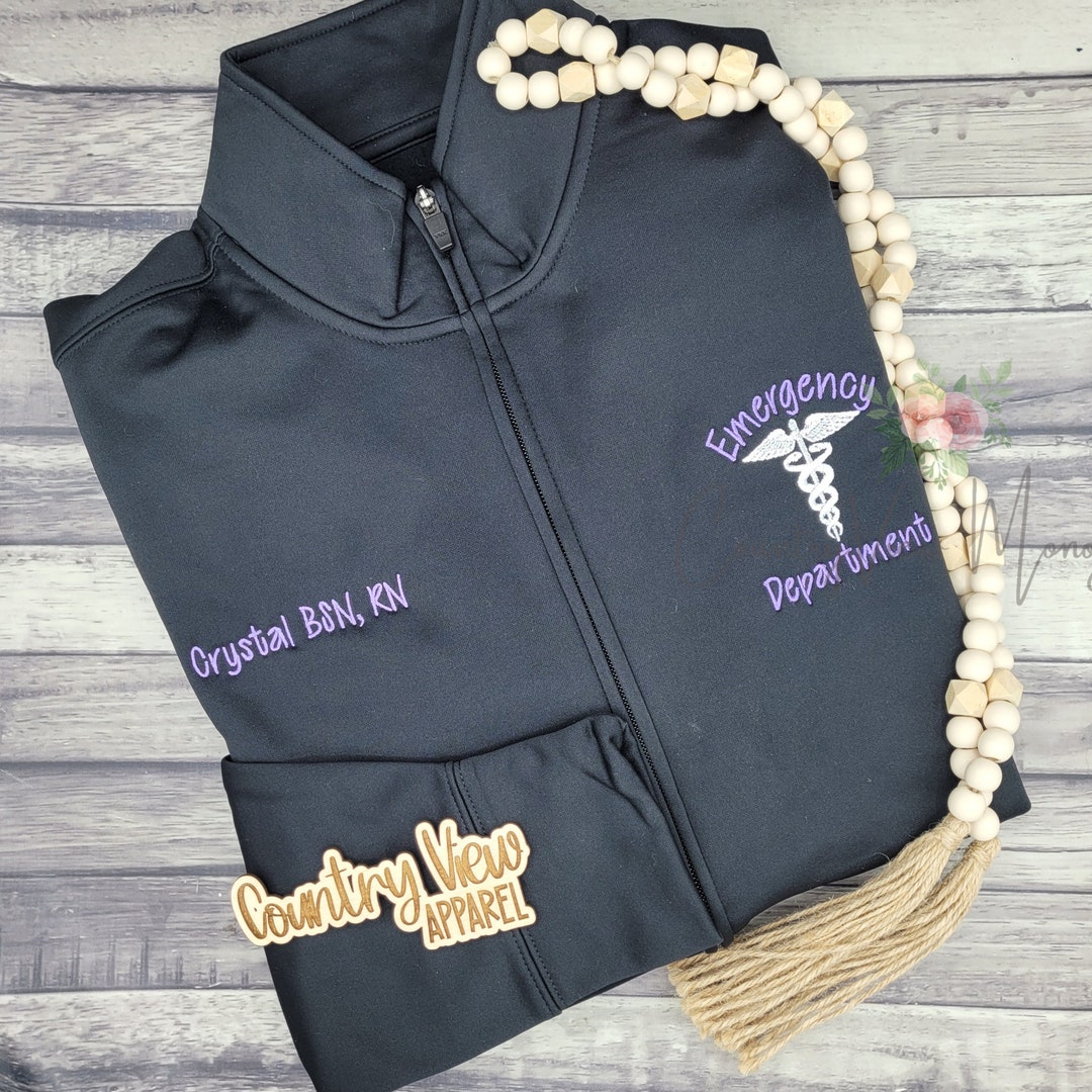 Emergency Department Nurse Sportwick Fleece Lined Jacket With Caduceus ...